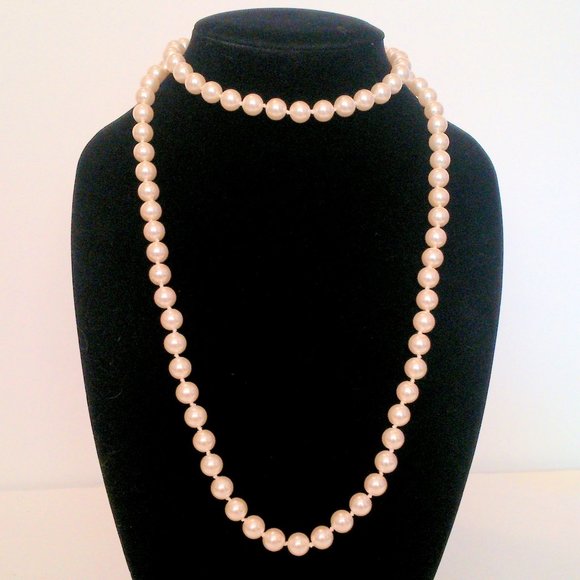 Rmn | Jewelry | Vintage Rmn White Hand Knotted Faux Pearl Necklace 4 ...